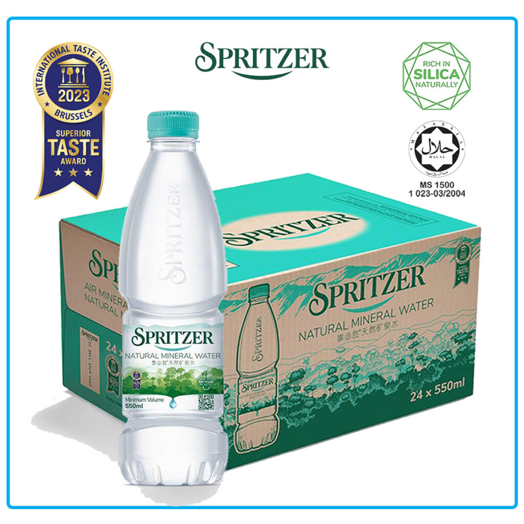 Spritzer Brand – Natural Mineral Water 550ml X 24 🌟Promo – Yee Lee | Oils & Foodstuffs